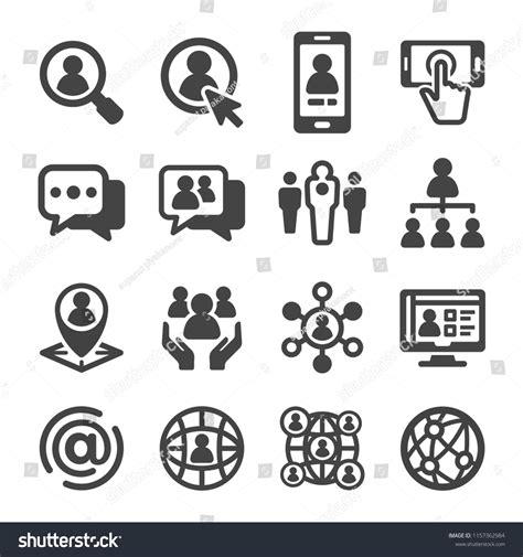 Social Network Icon Set Stock Vector Royalty Free 1157362984