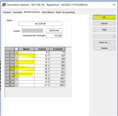 Robot Structural Analysis 2023 Help Missing Rebar Diameters While Rc