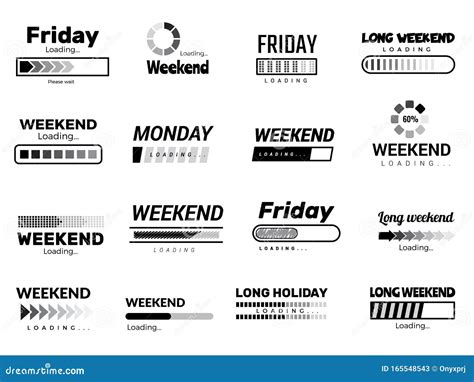 Loading Week Bar Business Ui Interface Web Template Quote Pictures Lazy Week Days Vector Funny