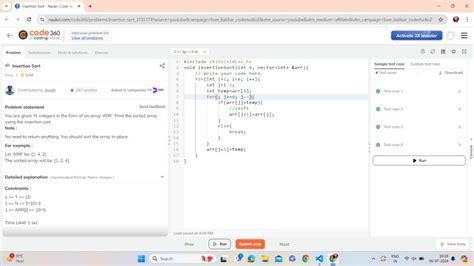 Roshni Shah On Linkedin Codingchallenge Day13 Insertionsort Stl