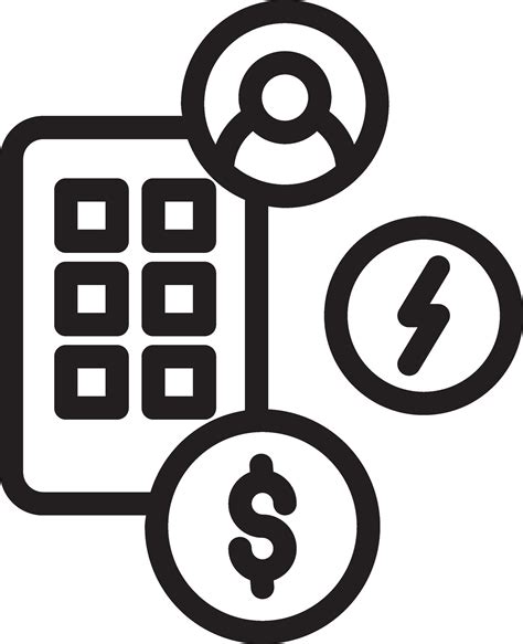 User Electric Payment Bill Icon In Black Line Art 25045737 Vector Art