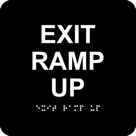 Exit Ramp Up Sign With Braille Save Online