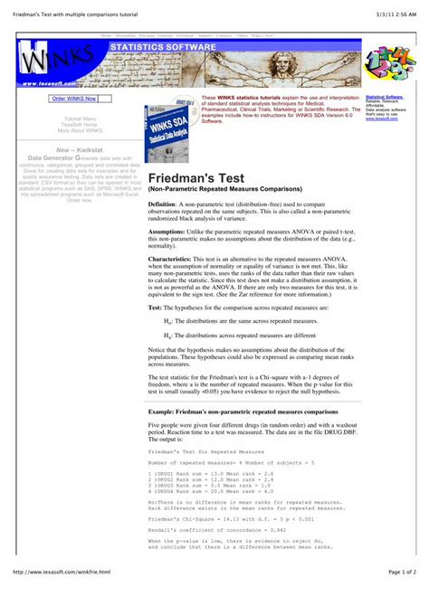 Pdf Friedmans Test With Multiple Comparisons Tutorial Dokumentips