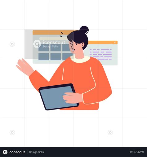 Girl Creating Webpage Animated Illustration Download In Json Lottie Or