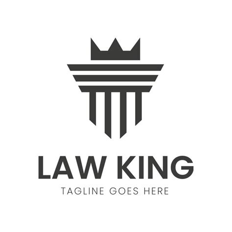 Geometric Crown With Pillar Column For Lawyer Law Icon Symbol