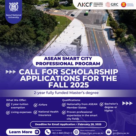 Call For Scholarship Applications For SNU 2025 ASPP Masters Degree Scholarship ASEAN Main Portal