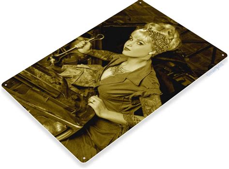 Amazon Com Tin Sign X Pick Up Pin Up Girl Hot Mechanic Garage Auto Metal Decortinworld