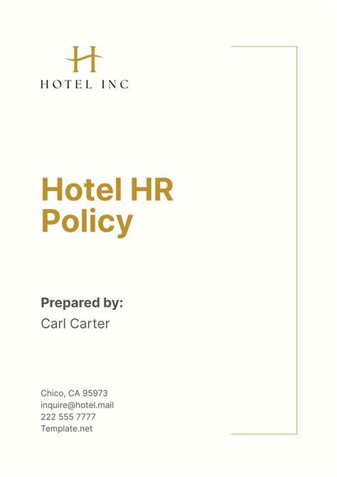 Free Hotel Hr Policy Template To Edit Online