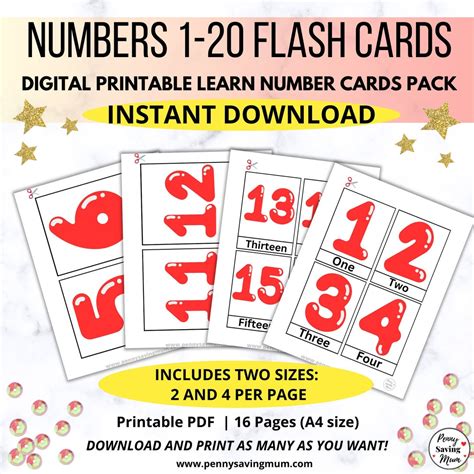 learn numbers 1 20 flash card numbers learn counting numbers