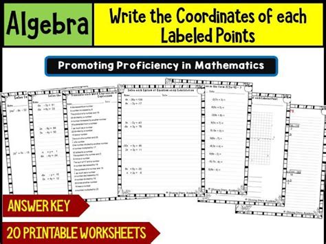 Write The Coordinates Of Each Labeled Points Algebra Worksheet Math