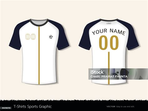 축구 클럽 전면 및 후면 축구 유니폼 유니폼에 대 한 T셔츠 스포츠 디자인 스포츠 슬림 셔츠 의류 모의 그래픽 서식 파일 벡터 일러스트 Eps 10 맞는