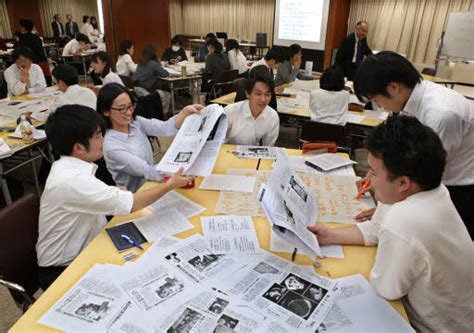 NIE 教育に新聞を 平和授業にどう活用 教員や大学生 広島で学習会 中国新聞ヒロシマ平和メディアセンター