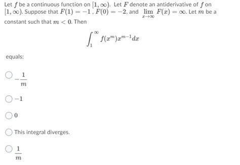 solved let f be a continuous function on [1 00 let f