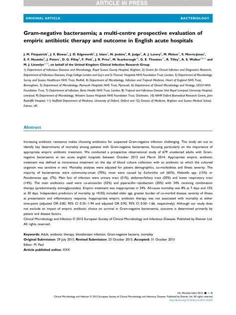Pdf Gram Negative Bacteraemia A Multi Centre Prospective Evaluation Of Empiric Antibiotic Pdf Gram Negative Bacteraemia A Multi Centre Prospective Evaluation Of Empiric Antibiotic