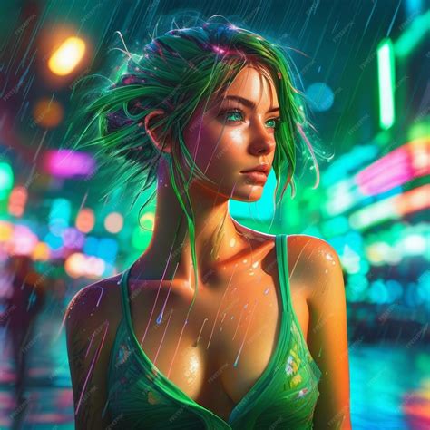 Premium Photo Anime Skinny Girl In A City