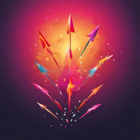 Abstract Colorful Arrows Exploding From The Center On A Vibrant