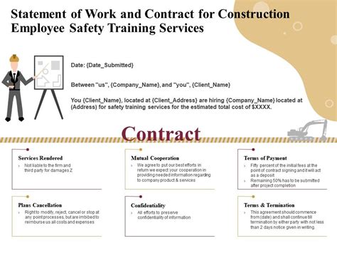 Statement Of Work And Contract For Construction Employee Safety