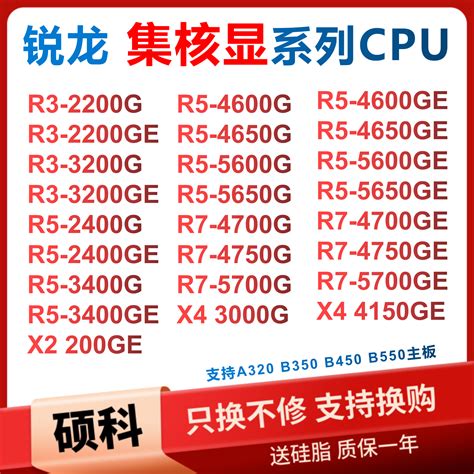 锐龙r3 2200g 3200g R5 2400ge 3400g 4650g 5650g R7 4750g 5700虎窝淘