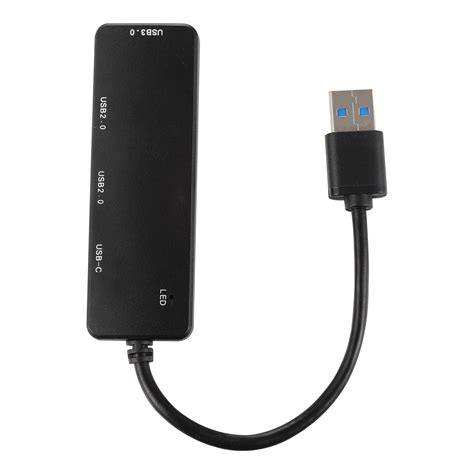 Hemoton 1pc Multipurpose Expansion Transfer Adapter 4 Ports Usb C Usb Hub Black