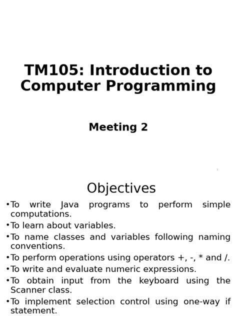 Tm105 Meeting2 Slides Pdf Integer Computer Science Variable