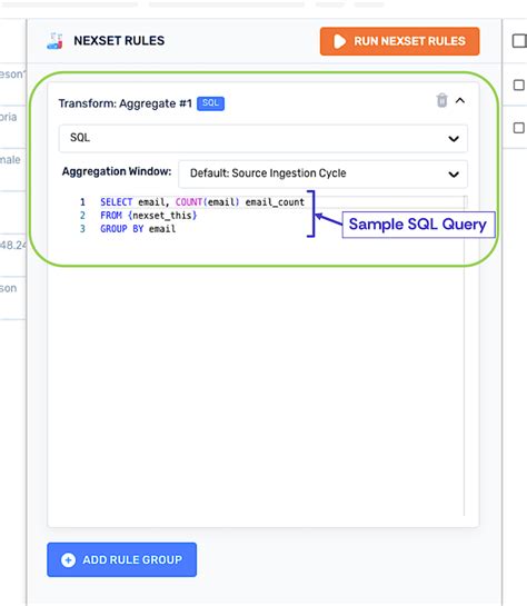 Sql Query Based Transforms Record Aggregation Nexla Docs