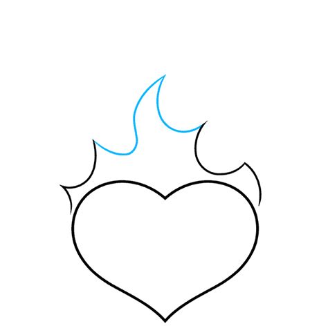 How To Draw A Heart On Fire Really Easy Drawing Tutorial