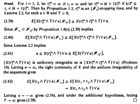Probability Theory Proofs Of One Optional Sampling Theorem In Ethier Probability Theory Proofs Of One Optional Sampling Theorem In Ethier