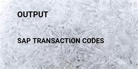 Output Tcode In Sap Transaction Codes List
