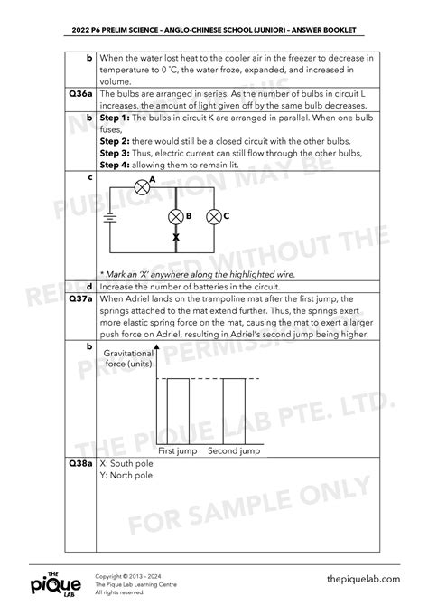 2022 P6 Science Prelim Answer Set The Pique Lab