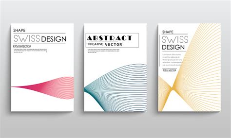 스톡 벡터는 브로셔 포스터 표지에 적용할 수 있는 그래픽 기하학적 요소로 설정된 템플릿을 다룹니다 2차 도형에 대한 스톡 벡터 아트 및 기타 이미지 Istock