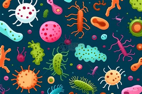 各种微生物图案插画图片下载 正版图片600196765 摄图网
