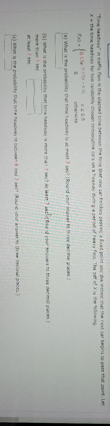 [solved] time headway in traffic flow is the elapsed time course hero