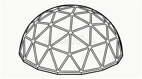 Geodesic Dome Outline Architectural Structure Vector Design Generative Ai Stock Vector