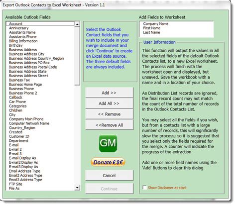 Outlook Contacts To Excel Worksheet