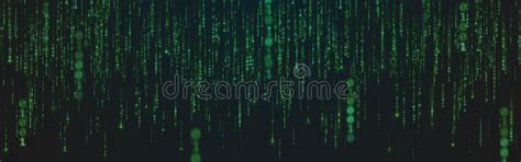 Matrix Background Streaming Binary Code Falling Digits On Dark