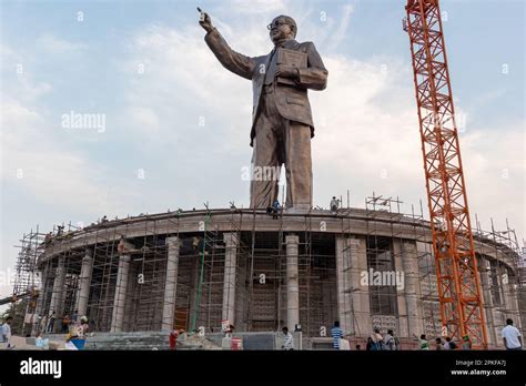 Hyderabad India7th April 2023 125 Feet Tall Bronze Statue Of Br Ambedkar In Hyderabad Will