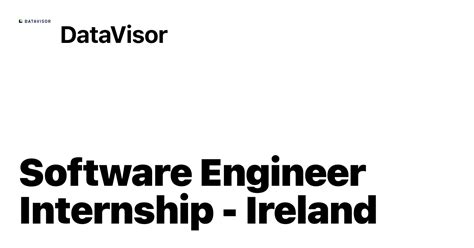Software Engineer Internship Ireland At Datavisor