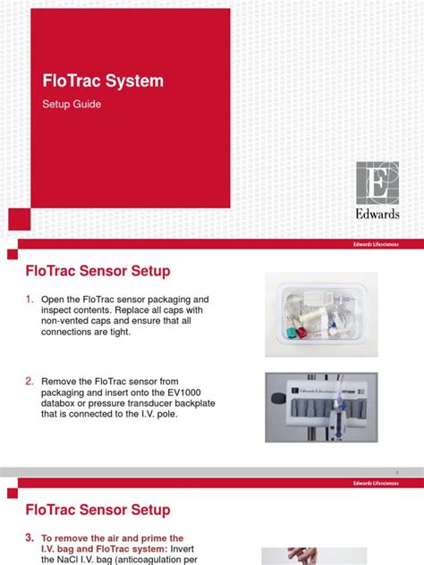 Flotrac Sensor Setup Pdf Intravenous Therapy Sensor