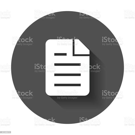 문서 평면 벡터 아이콘입니다 긴 그림자와 둥근 검은색에 보관 데이터 파일 기호 아이콘 그림 간호사에 대한 스톡 벡터 아트 및