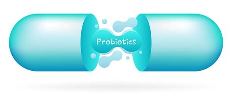 내부에 프로바이오틱스가 함유된 파란색 오픈 캡슐 소화 장내 미생물 면역력 수용성 껍질 유체 의학 알약 치료 건강 관리 비타민 식이 보충제 과학 약리학 프로바이오틱에 대한