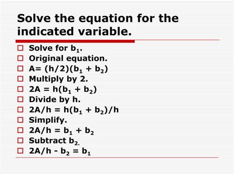 Rewriting Equations And Formulas PPT Physics Science