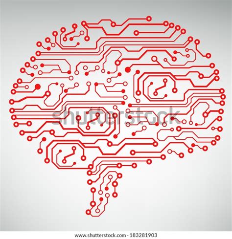 Circuit Board Computer Style Brain Vector Stock Vector Royalty Free 183281903 Shutterstock
