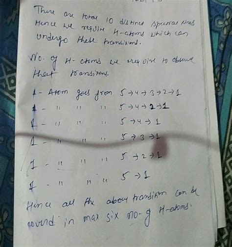 How Many Minimum H Atoms Are Required To Observe Maximum Number Of