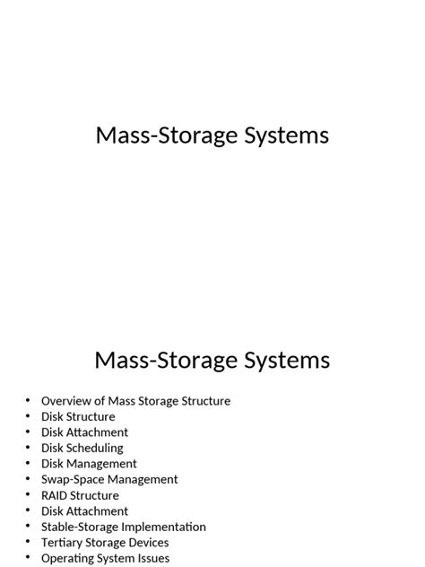 Mass Storage Systems Os Pdf Hard Disk Drive Computer Data Storage