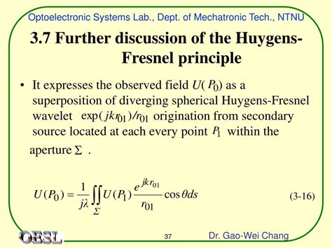 Ppt Chap 3 Foundations Of Scalar Diffraction Theory Powerpoint