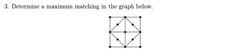 Solved 3 Determine A Maximum Matching In The Graph Below
