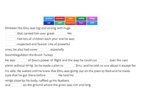 Why The Emu Cant Fly Part 1 Complete The Sentence