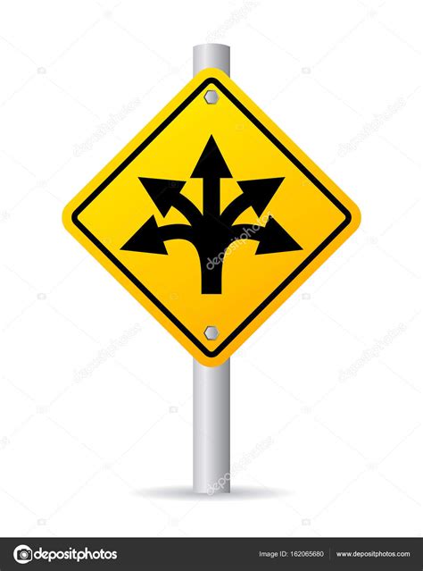 Confusing Fork Direction Road Sign — Stock Vector © Arcady 162065680