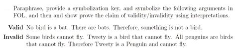 Solved Paraphrase Provide A Symbolization Key And Symbolize The Following Arguments In Fol