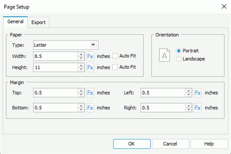Page Setup Dialog Box Logi Analytics
